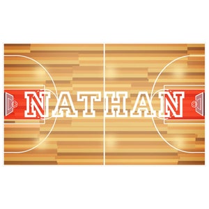 Custom Basketball Court Wall Decal - Personalized Kids Name Sports ...