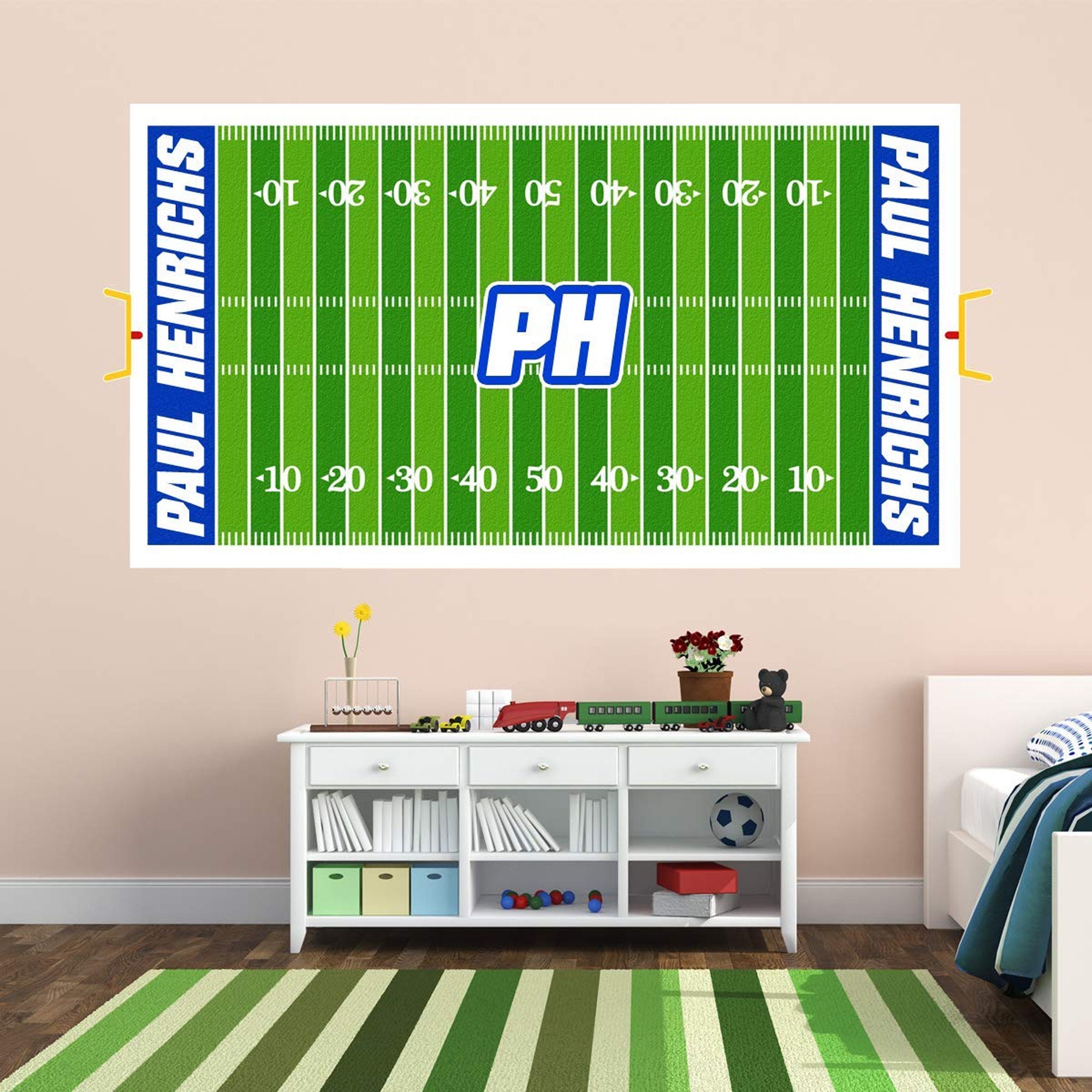 Personalized Football Wall Decal Custom Football Field Name | Etsy