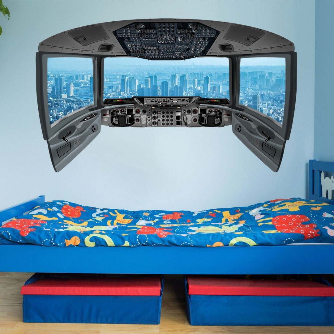 VWAQ Cockpit Wall Decal | Plane Window Tokyo Wall Mural - CP24 - Etsy ...
