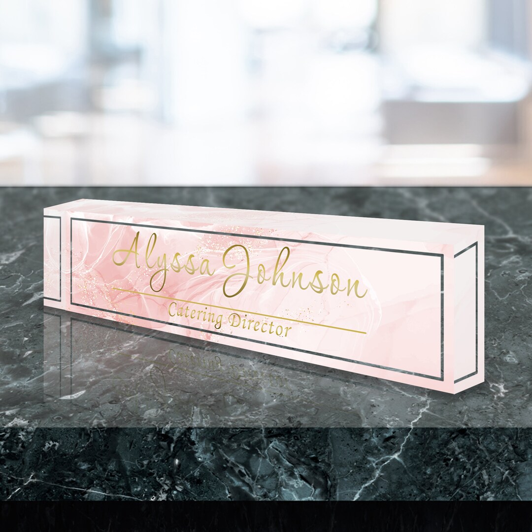 Personalized Name Plate for Desk | Clear Acrylic Glass Art | Custom ...