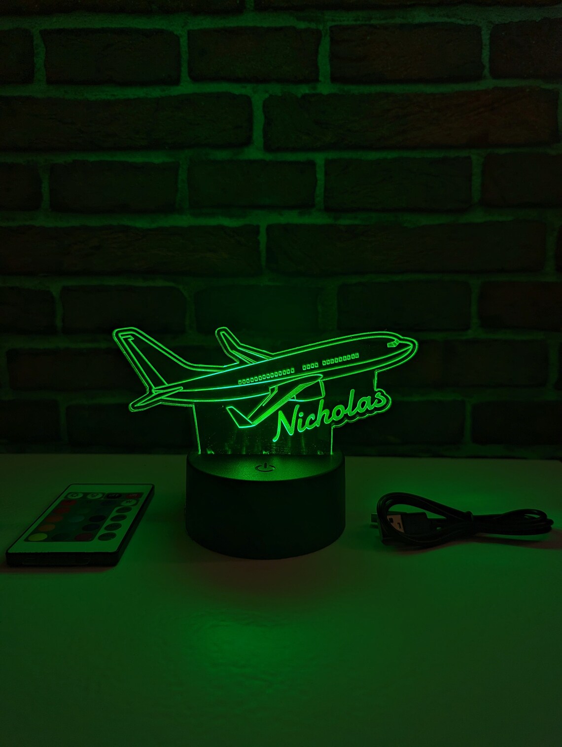 Personalized Night Light Acrylic Air Plane Name - Aviation LED Lights ...