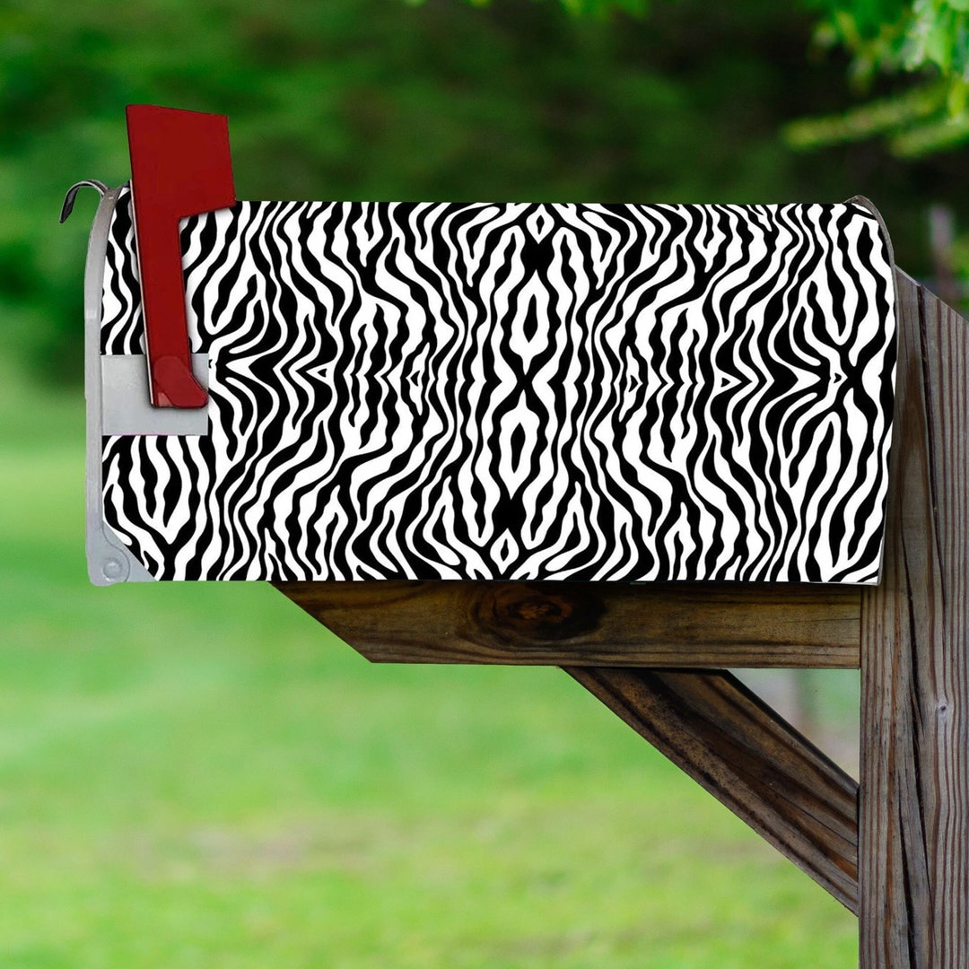 Black and White Zebra Print Mailbox Cover Magnetic Decor - VWAQ MBM32 ...