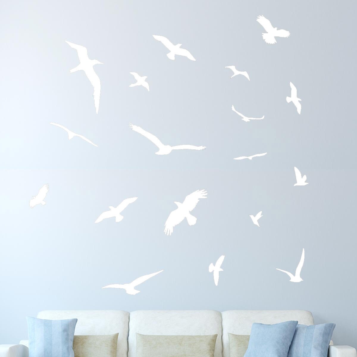 VWAQ Flock of Birds Wall Sticker - Boys Room Vinyl Wall Decals - Peel ...
