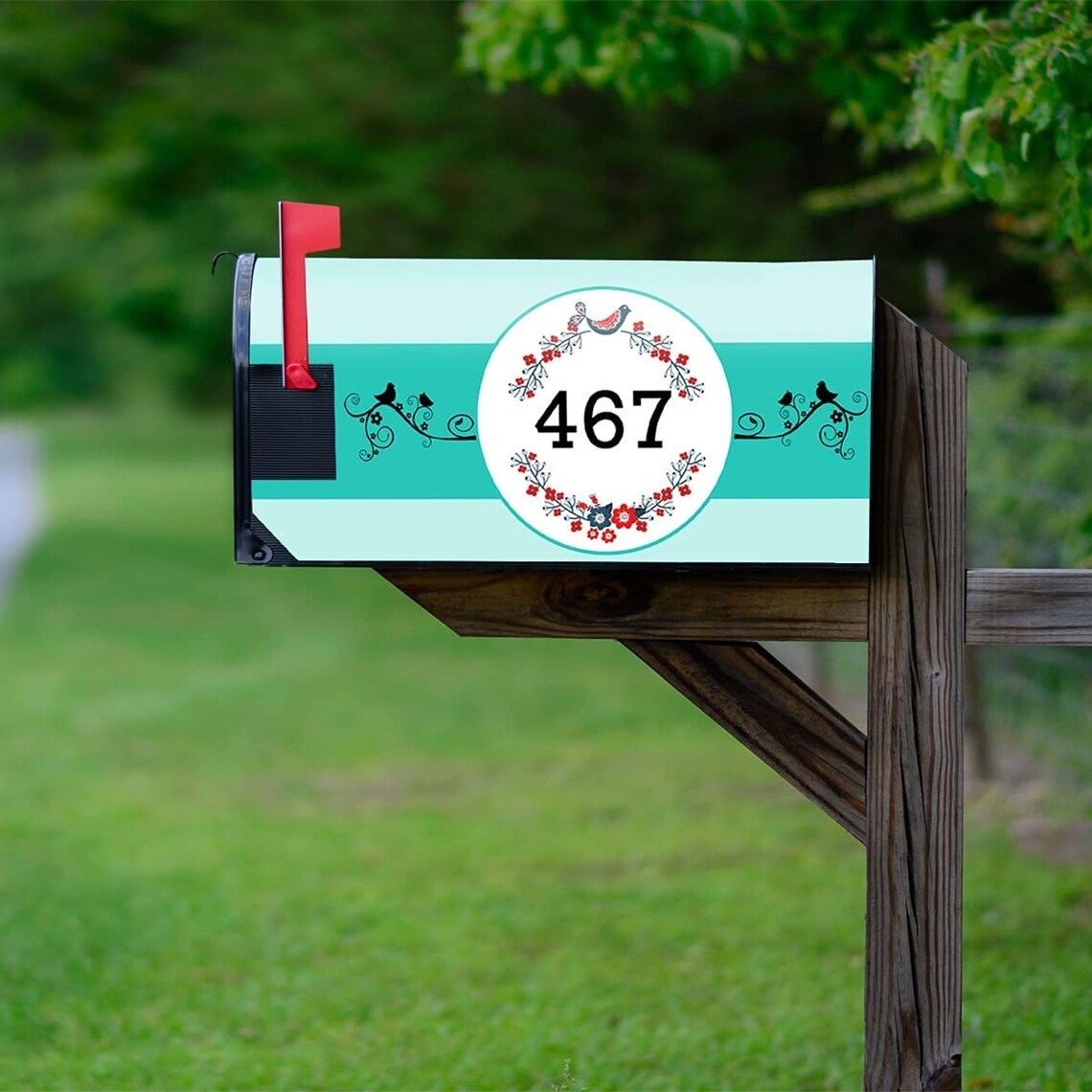Custom Address Mailbox Magnet Personalized Floral Mailbox | Etsy