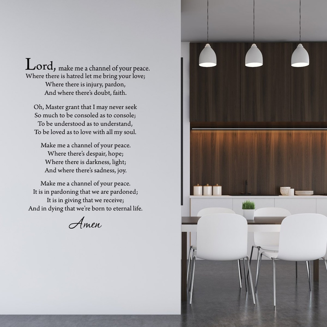 Make Me a Channel of Your Peace Wall Decal St. Francis Inspirational ...