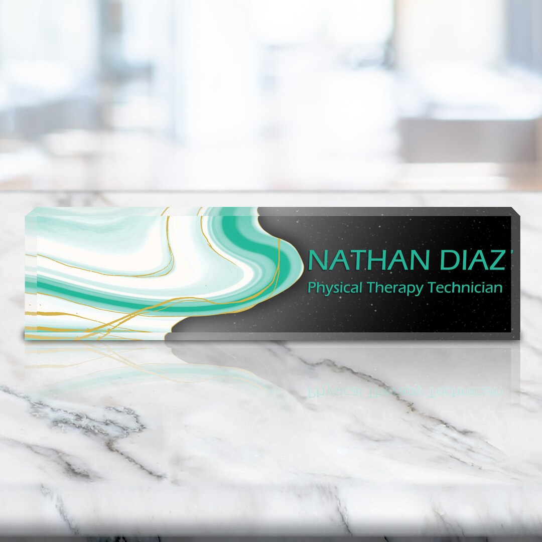 Personalized Name Plate for Desk | Clear Acrylic Glass Art | Custom ...