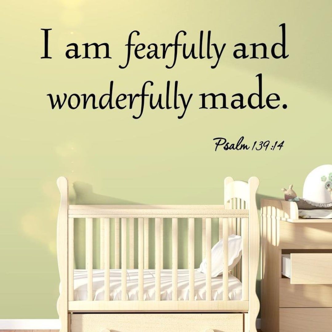 I Am Fearfully and Wonderfully Made Psalm 139:14 Bible Wall Art Decal ...