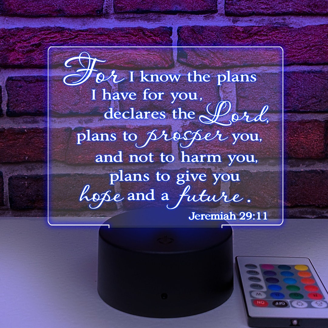 Christian Led Light Boy-adult Bible Baptism Gift Study Verse for I Know ...