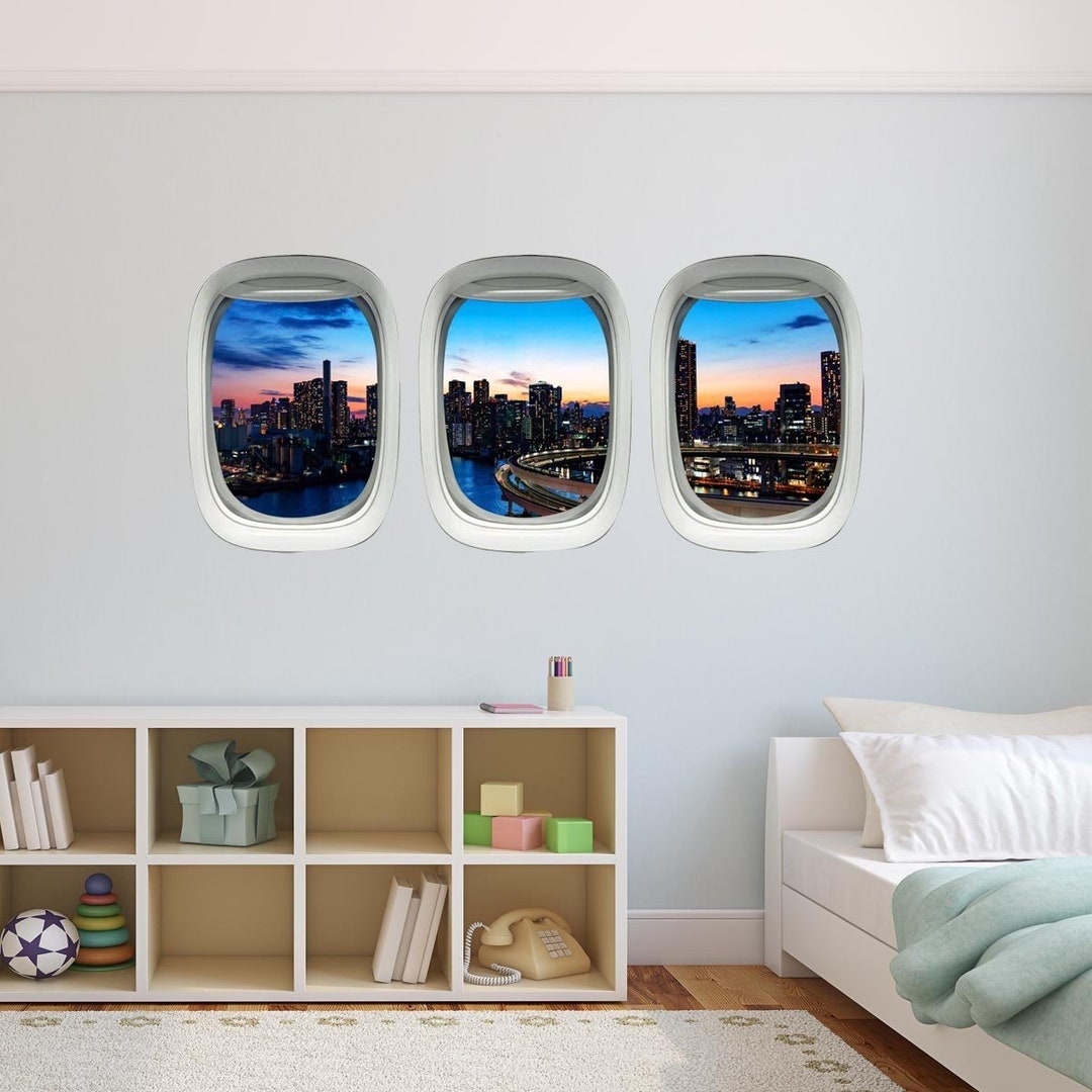 VWAQ Airplane Window Stickers for Kids - Plane Window Clings, Tokyo ...