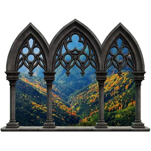 Castle Window Decals for Walls Forest Home Decor Nature Peel and Stick ...