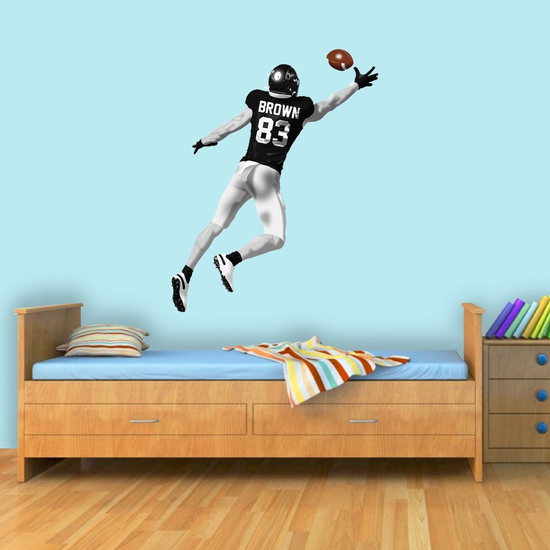 Custom Football Player Boy Wall Decal - Personalized Name Sports ...