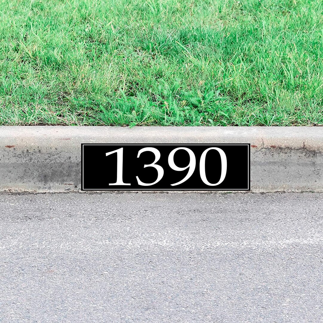 Curb Address Sticker Custom Curbside Street Number Decal Decor - VWAQ ...
