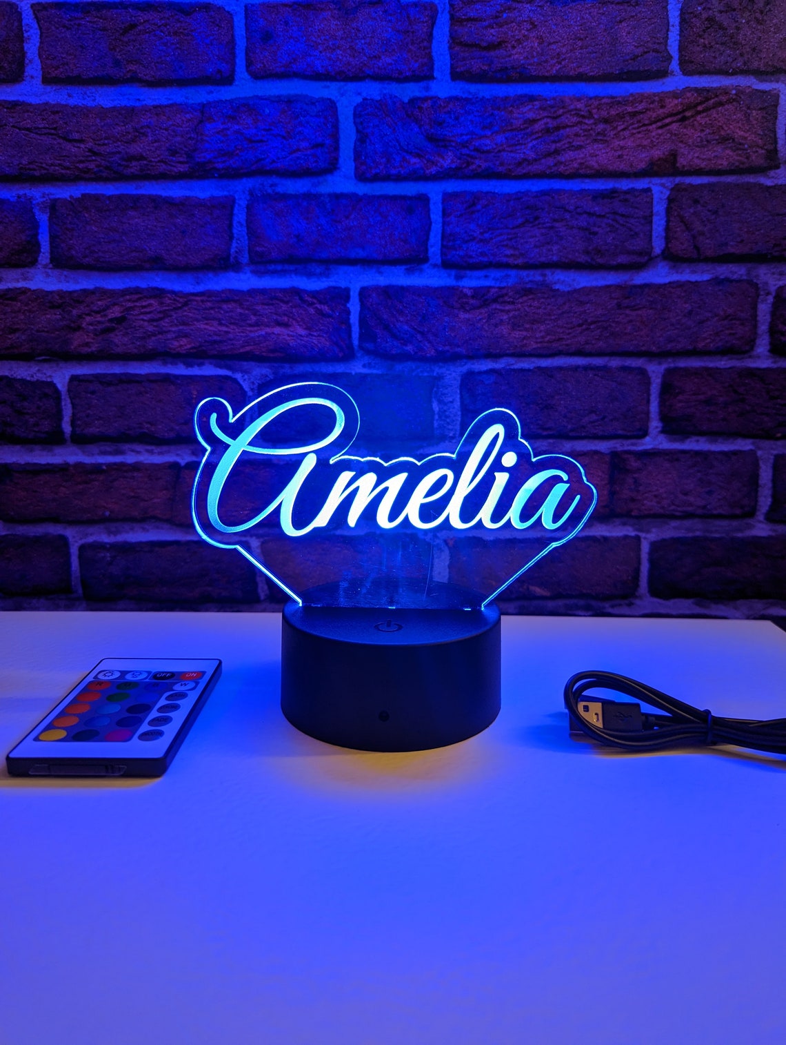 Custom LED Name Night Light Personalized Acrylic Desk Lamp - Kids Room ...
