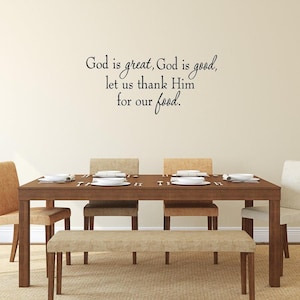 VWAQ God is Great, God is Good, Let Us Thank Him for Our Food Wall Decal VWAQ-1632-V1 - Etsy
