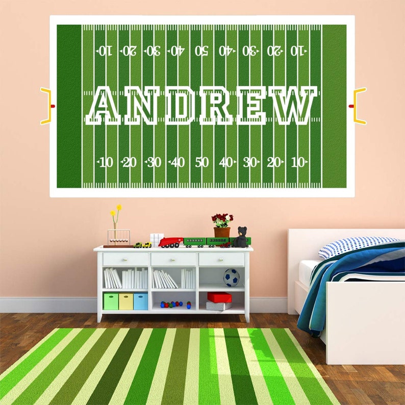 Football Wall Decal Custom Football Field Name Decal for | Etsy