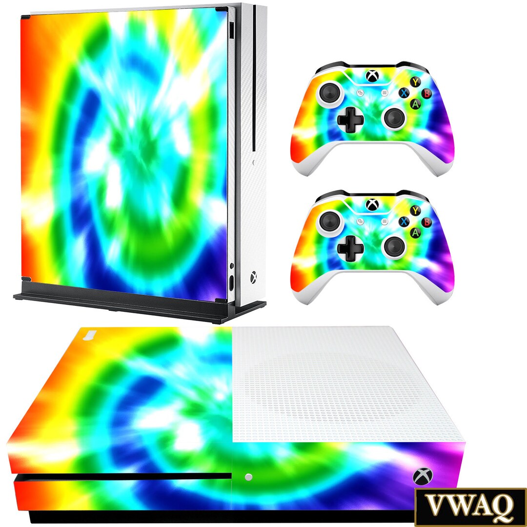 Tie Dye Xbox One Slim Skin Decal for Console and Controllers Rainbow ...