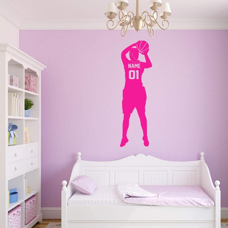 Custom Basketball Girl Wall Decal - Personalized Name Girls Room Sports ...
