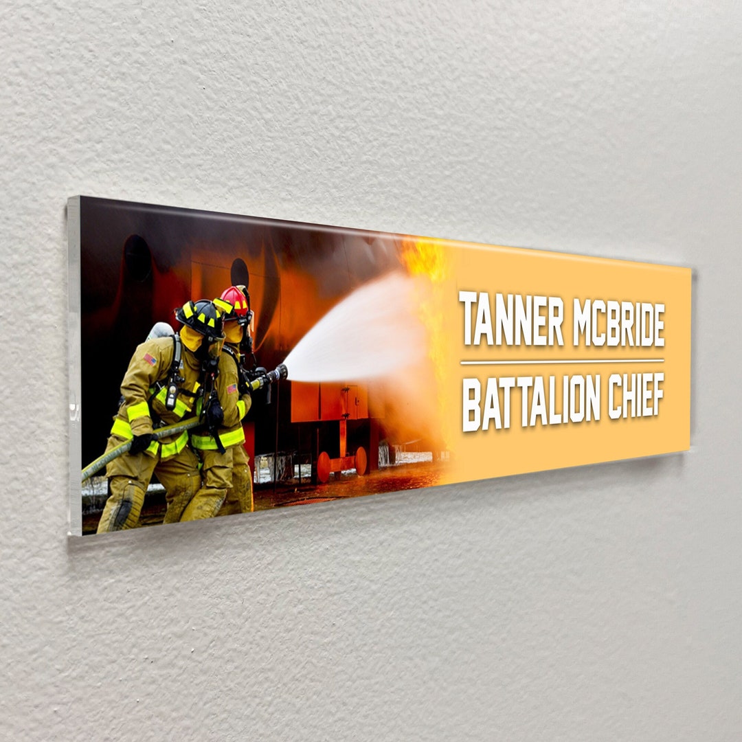 Firefighter Gift Personalized Desk Name Plate Fireman Fire Chief Gifts ...