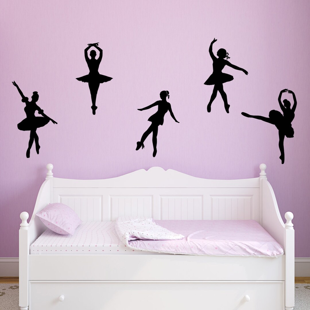 Dancing Ballerina Wall Decals Girls Room Wall Art Variety Pack 5 PCS ...