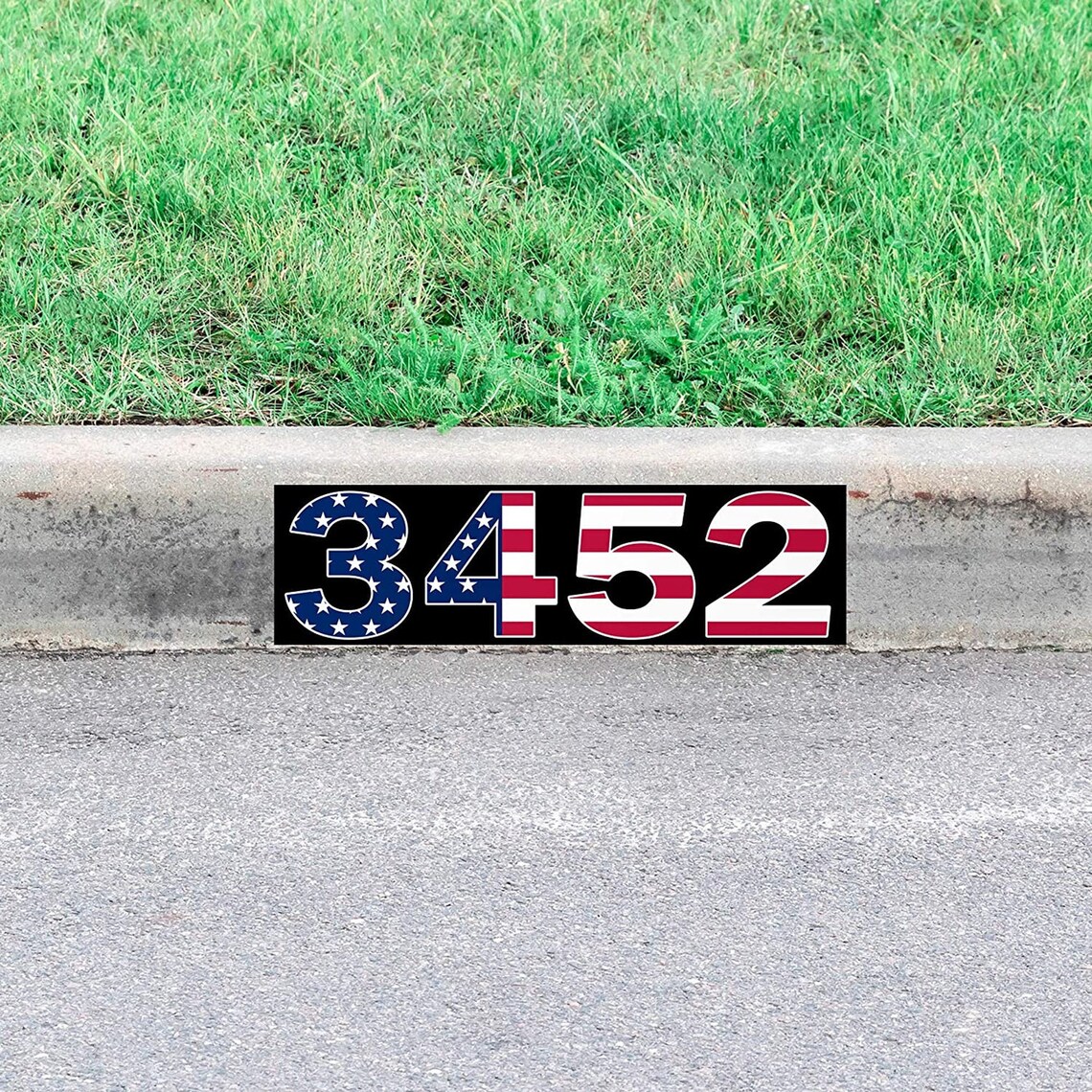 Custom USA Flag Curb Decal Curbside Address Numbers Sticker - Etsy