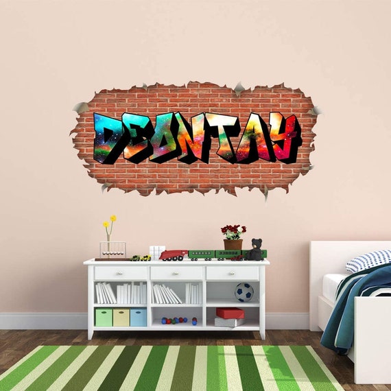 Custom Graffiti Name Vinyl Wall Decal Removable Personalized | Etsy