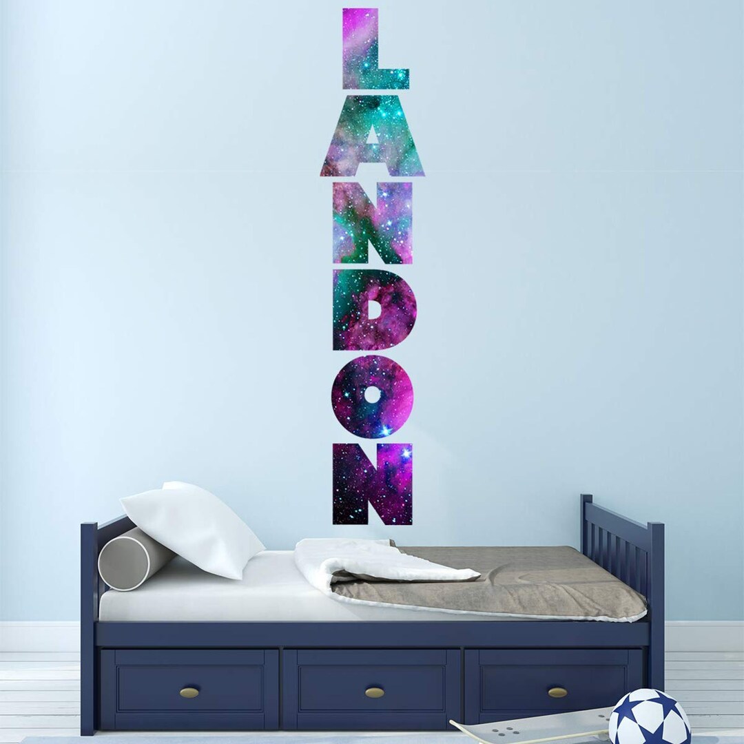 Personalized Galaxy Name Wall Sticker - Custom Space Nebula Decor for ...