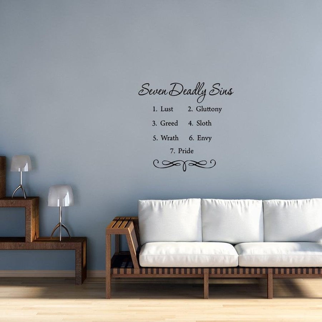 7 Deadly Sins Wall Decals – Bible Scripture Vinyl Stickers – Faith ...