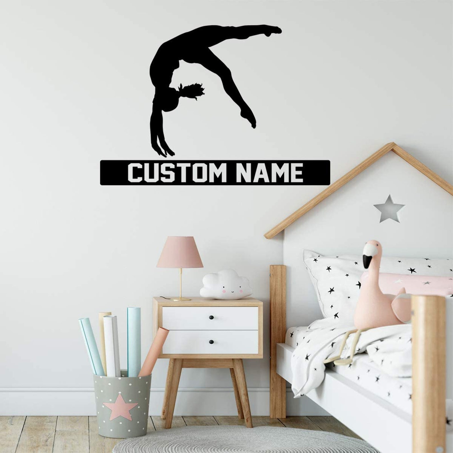 Custom Gymnastics Name Wall Decals Girls Bedroom Gymnast Room Decor ...
