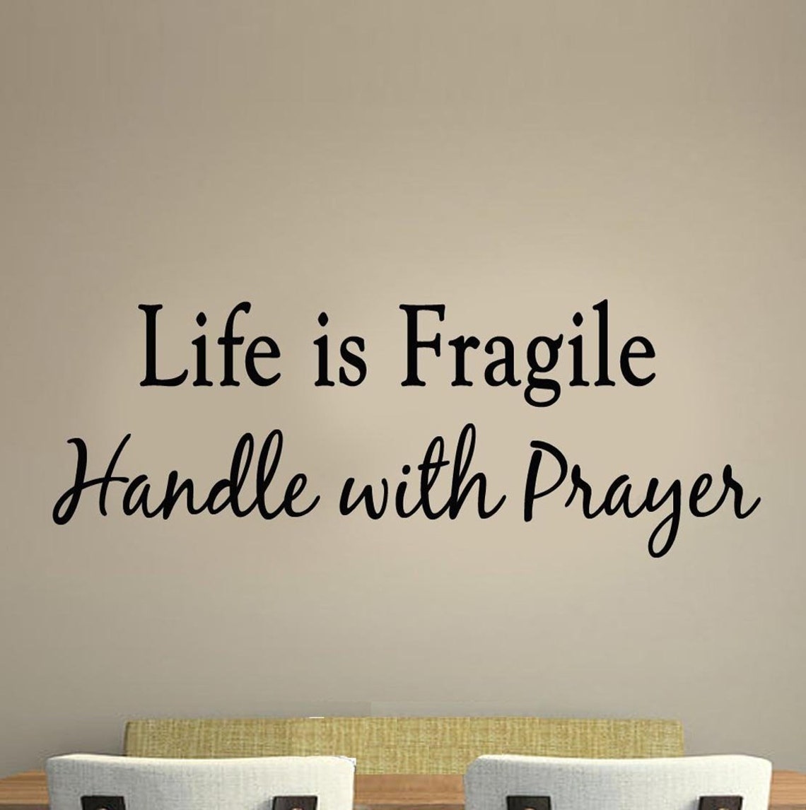 Life is Fragile Handle With Prayer Wall Decal Faith Home Decor Quote ...