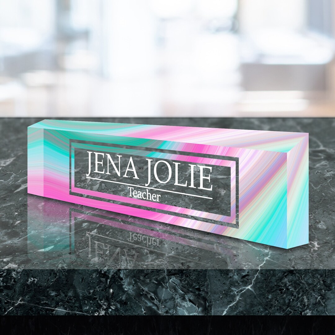 Personalized Name Plate for Desk | Custom Name Clear Acrylic Glass ...
