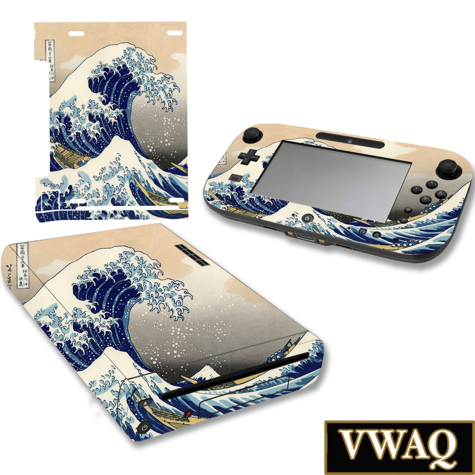 Nintendo Wii U Skin the Great Wave off Kanagawa Wii U Decal Sticker ...
