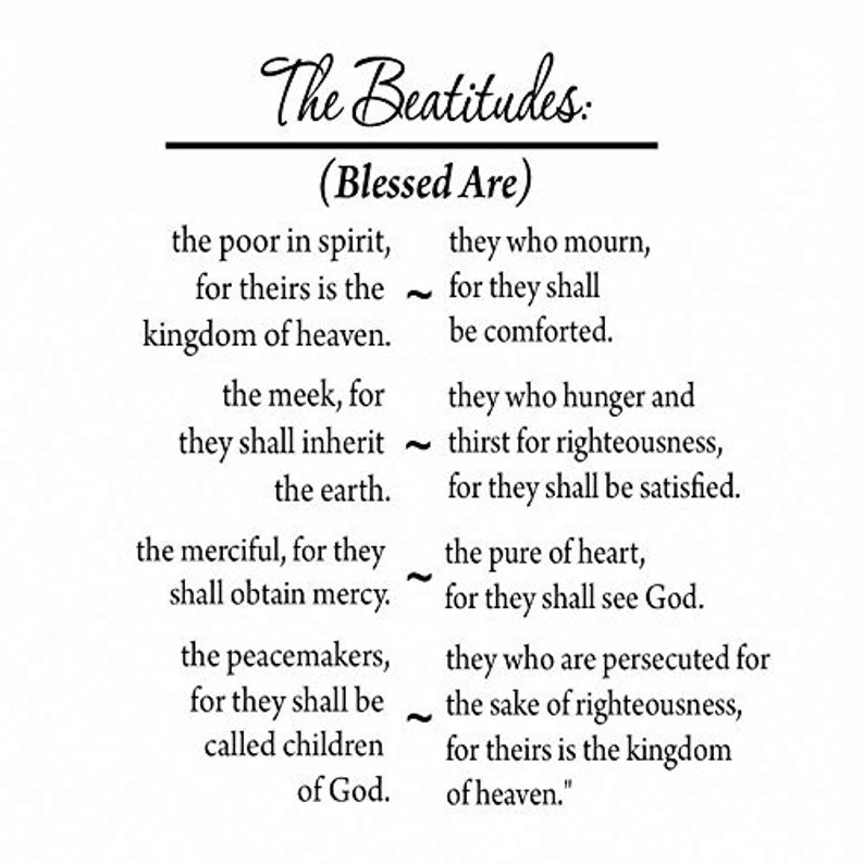 VWAQ the Beatitudes Wall Decal Bible Wall Art Matthew VWAQ | Etsy