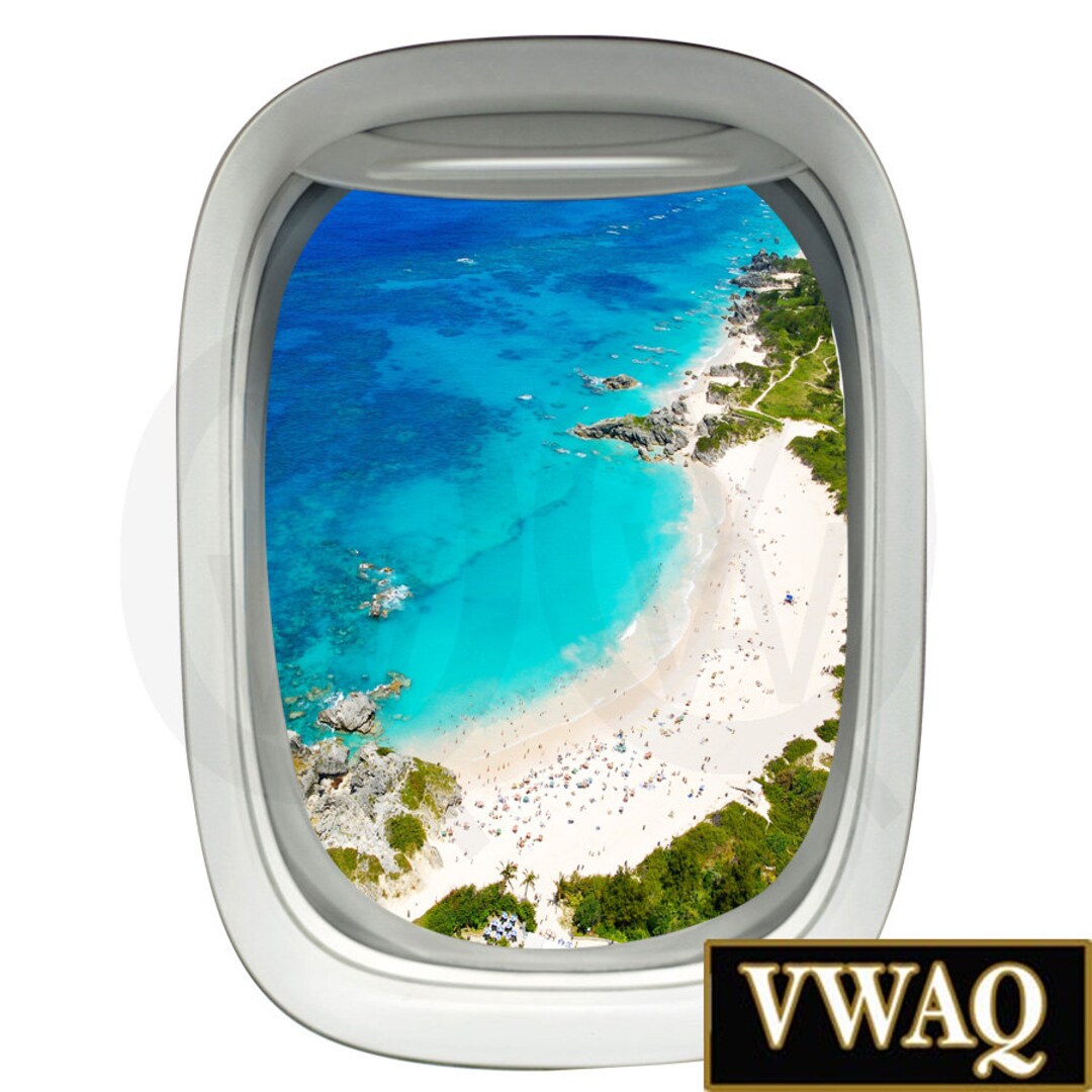 Airplane Decal View 3D Window Decal Beach Scene Airplane Window Vinyl ...