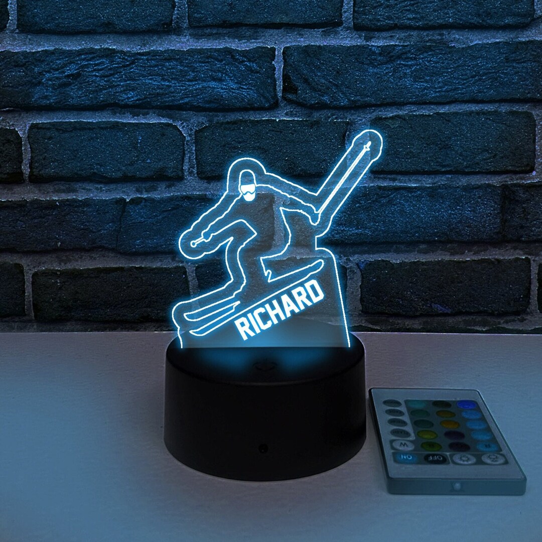 Ski Gifts for Men, Desk Lamp, Custom Acrylic Sign, Art Deco (VWAQ ACR42 ...
