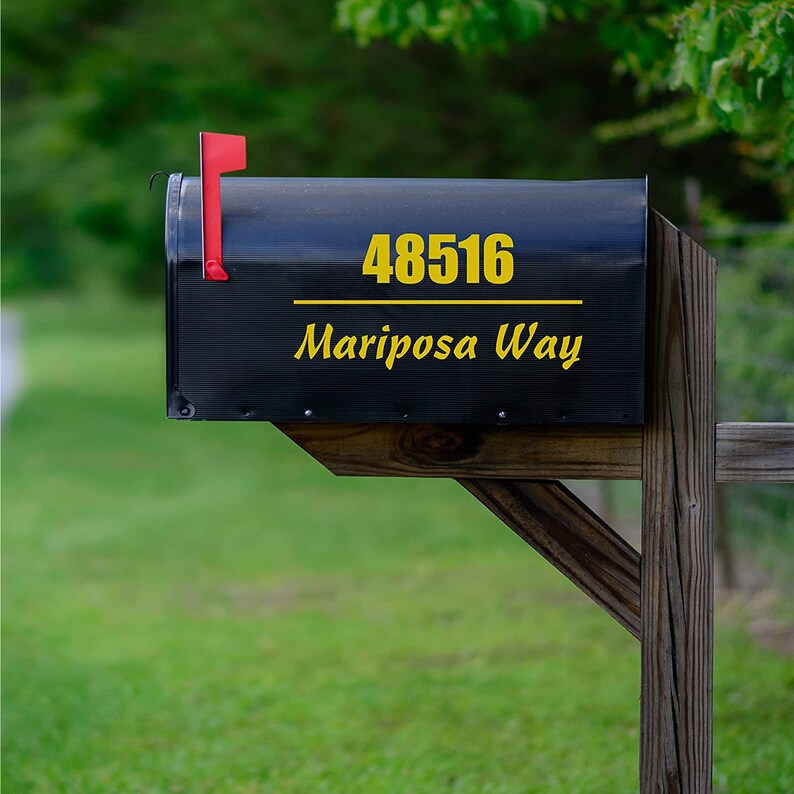Mailbox Numbers Street Address Vinyl Decal Set of Personalized - Etsy