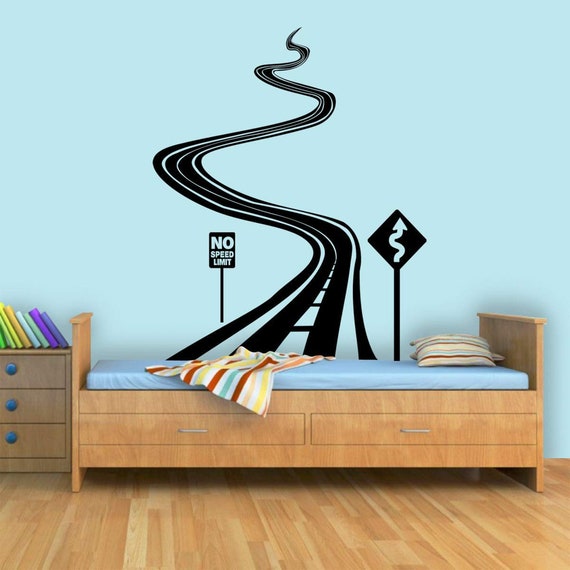 Road Wall Decals With Street Signs Transport Stickers Fun Kids | Etsy