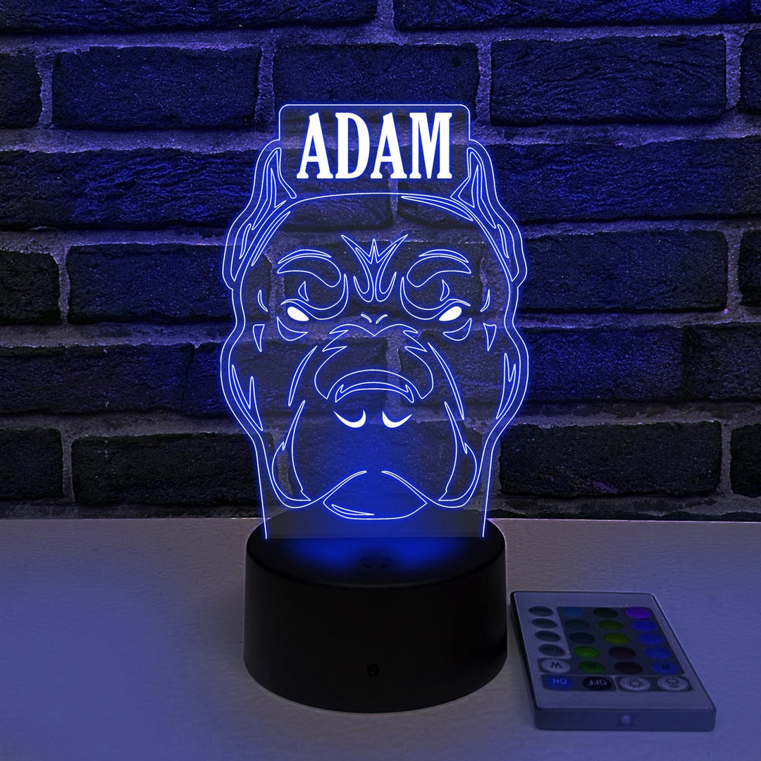 Custom Acrylic Led Night Light up Sign Desk Lamp Pit Bull Neon - Esque ...