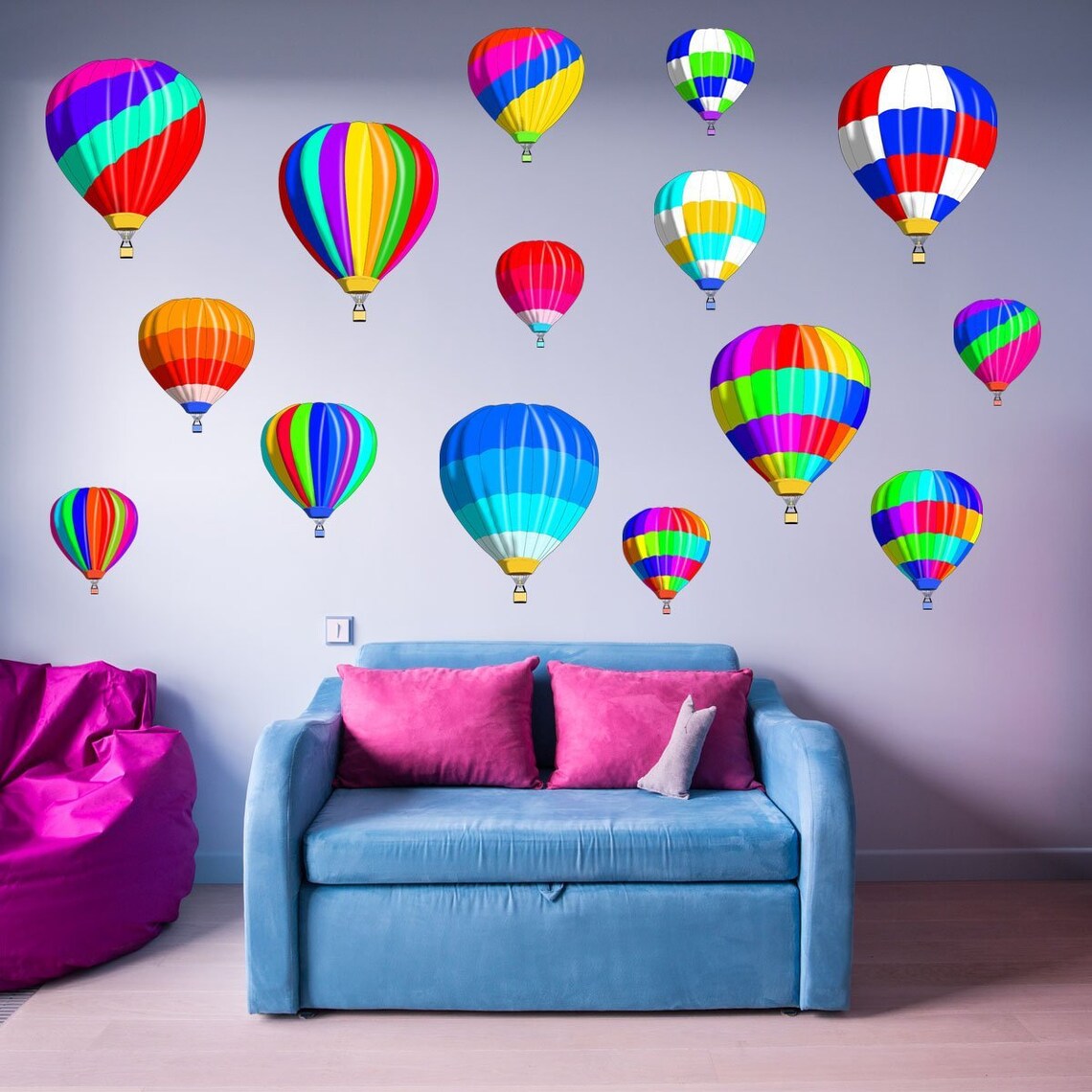 Hot Air Balloon Sticker Pack 15pcs Nursery Stickers Peel | Etsy