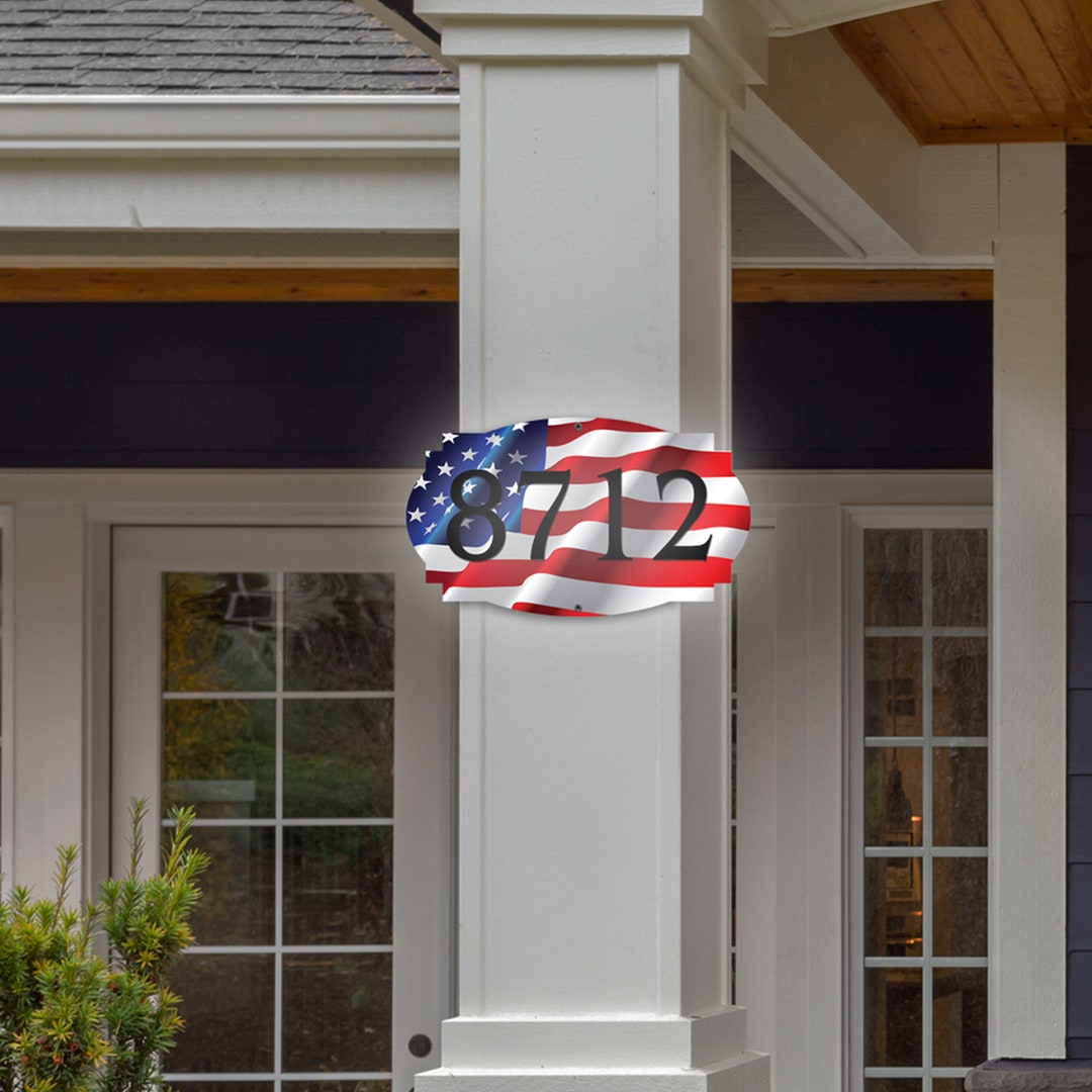 Aluminum House Number Sign, Reflective Vinyl Personalized Sign, Address ...