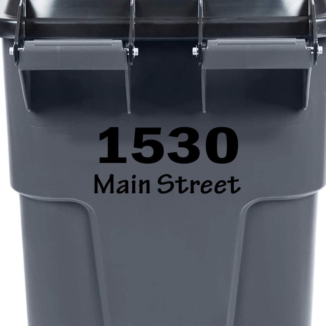 Personalized Trash Can Decal Custom Garbage Bin Decor Address Vinyl ...