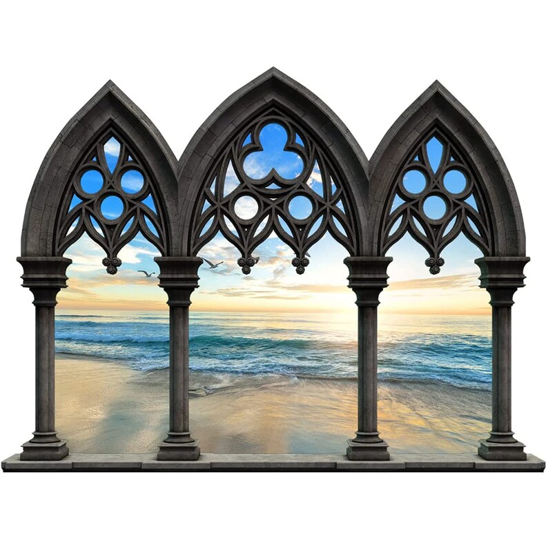 Castle Window Decals for Walls Sunset Beach Window Wall Decals - Etsy