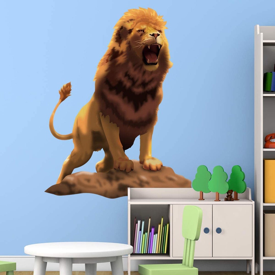 Lion Roaring Wall Decal Sticker - Peel and Stick Murals Vinyl ...