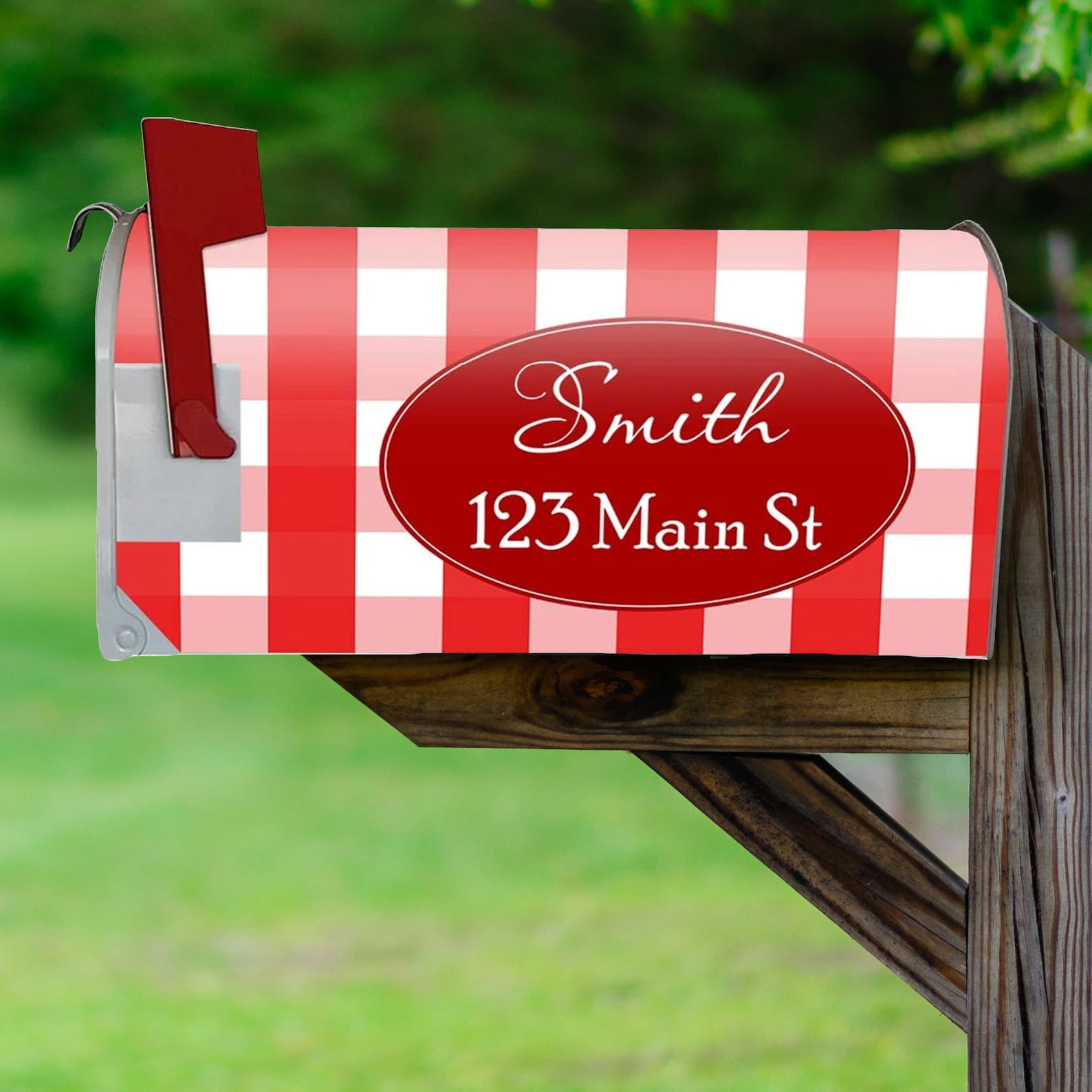 Custom Address Mailbox Covers Magnetic - Personalized Plaid Mailbox ...