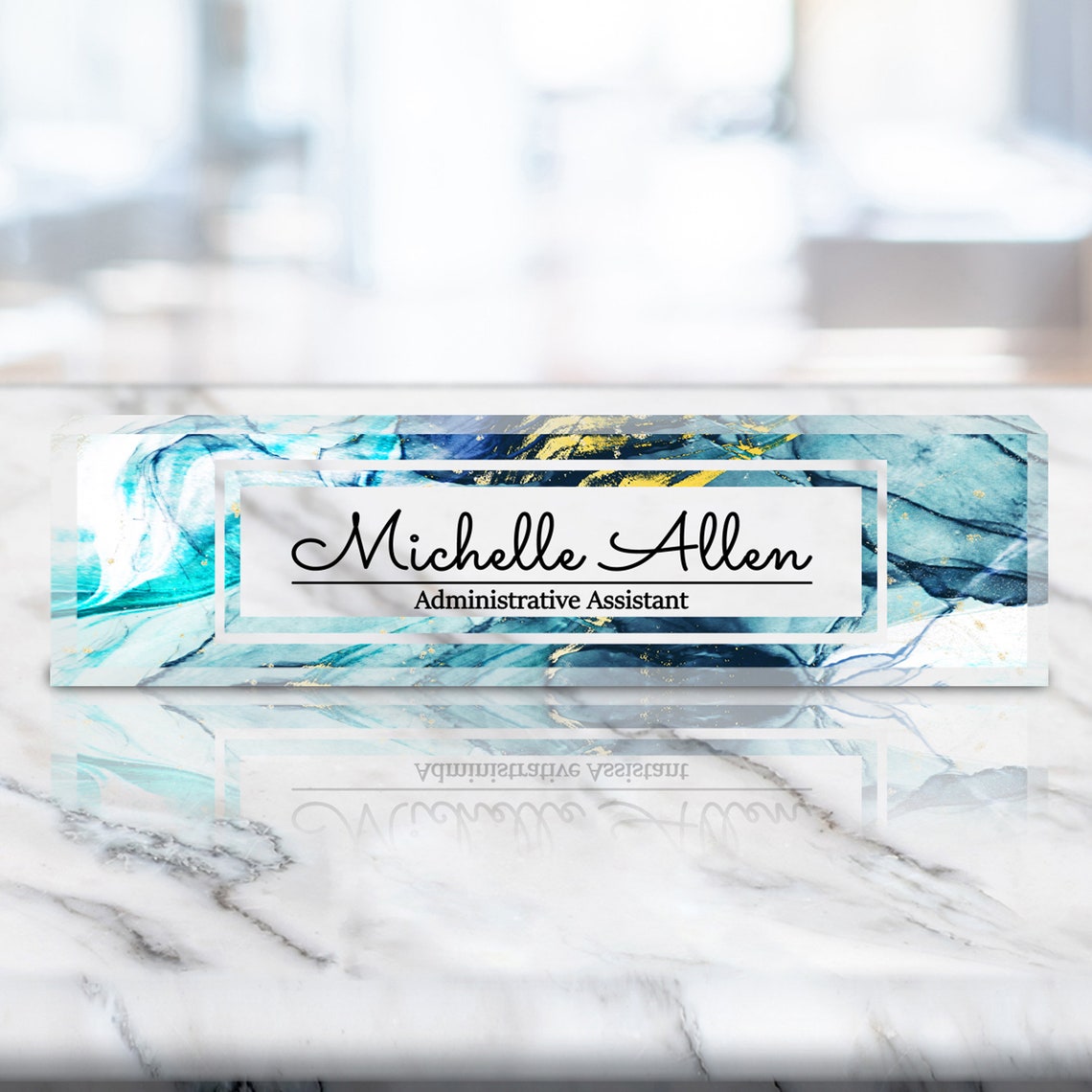 Personalized Name Plate for Desk | Clear Acrylic Glass Art | Custom ...