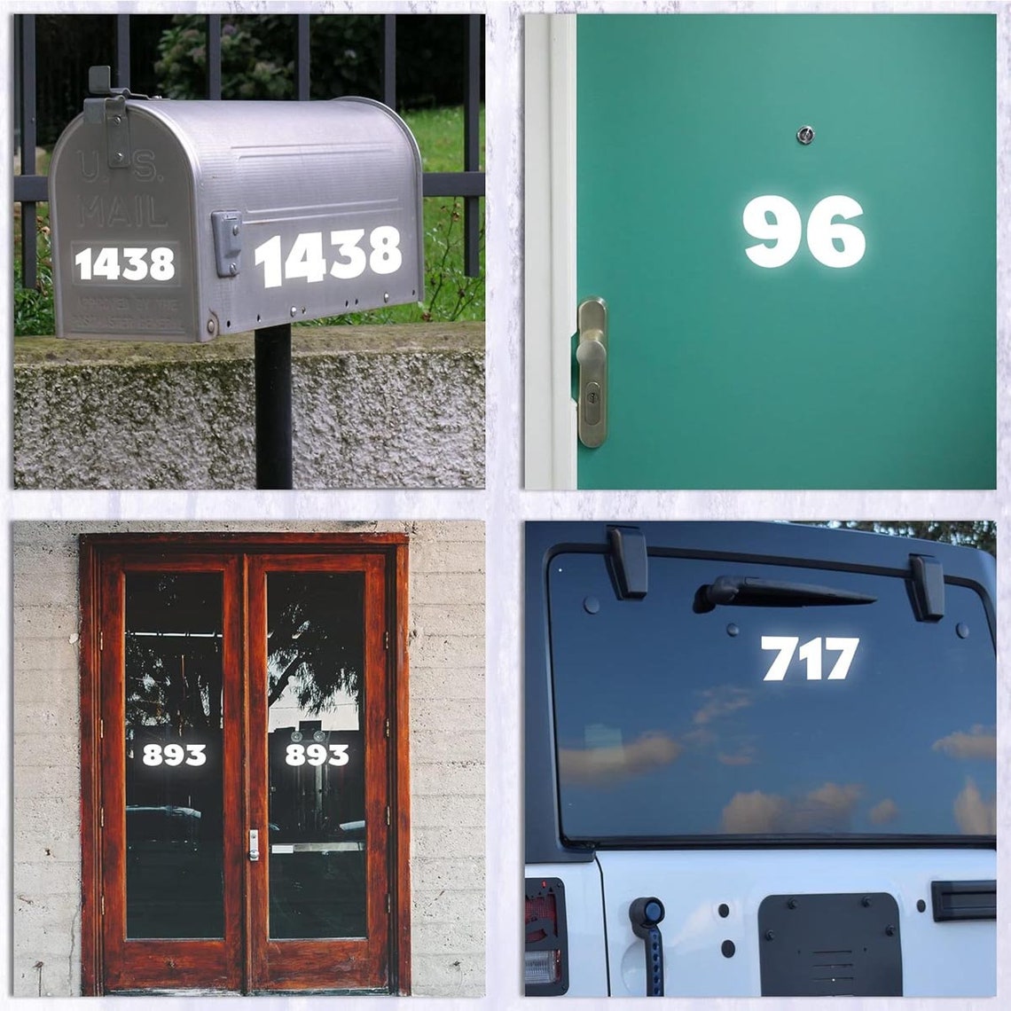 Reflective Mailbox Decals 5 Sets - Numbers 0-9 Die Cut Stickers - Self ...