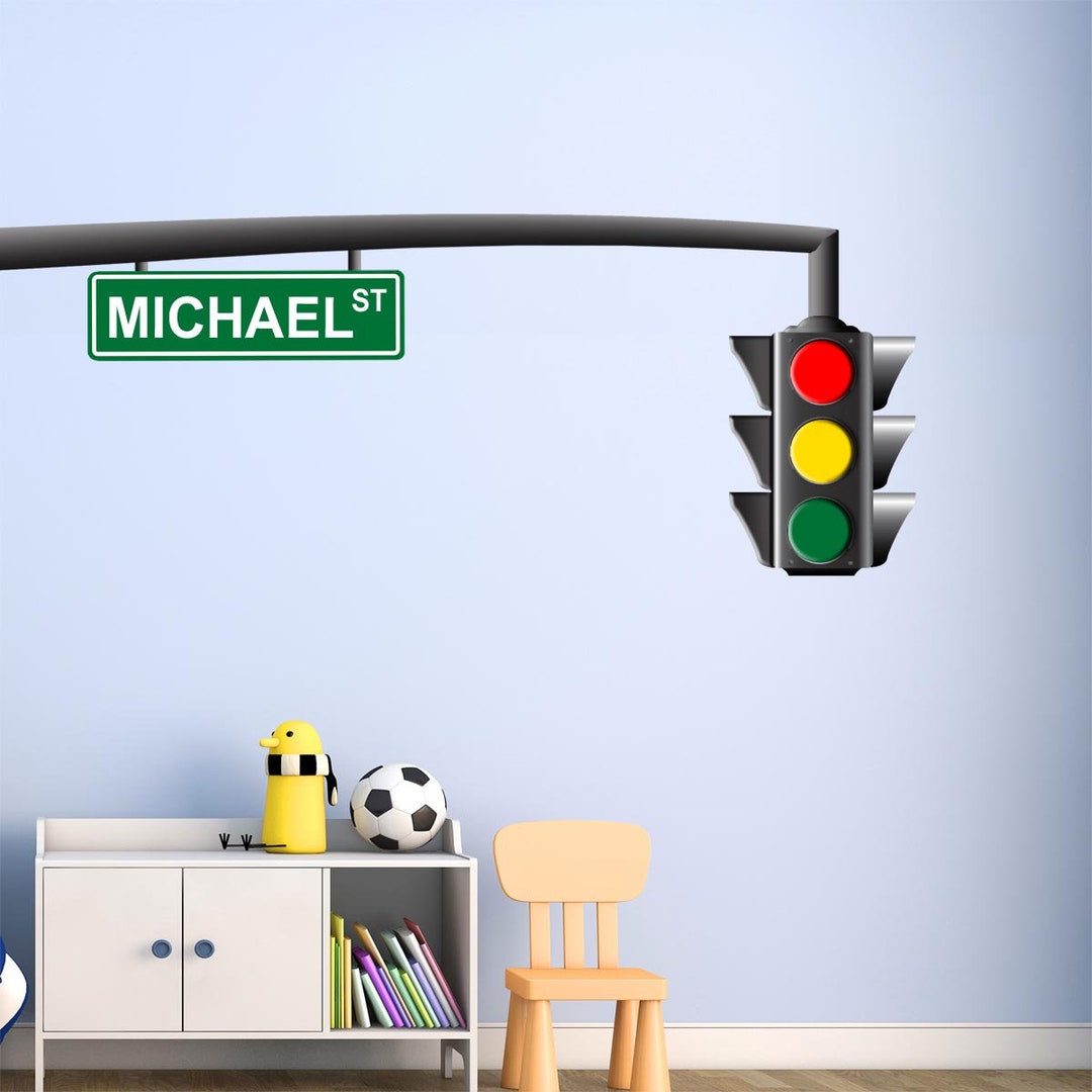 Personalized Street Sign Name Wall Decal, Custom Road Signs for Kids ...