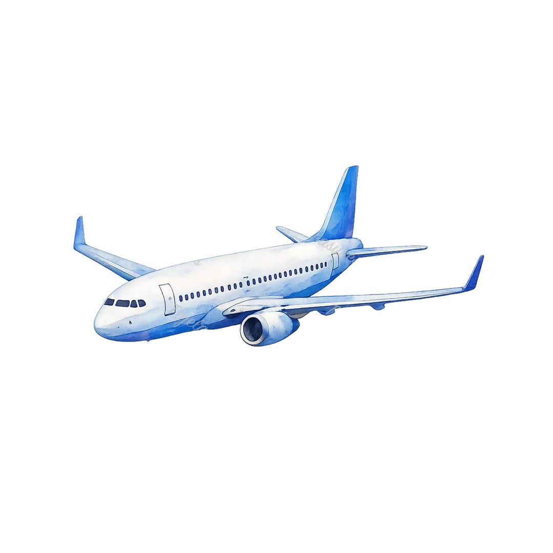 20 Airport Clipart – Charming Watercolor Collection, Transparent Pngs ...