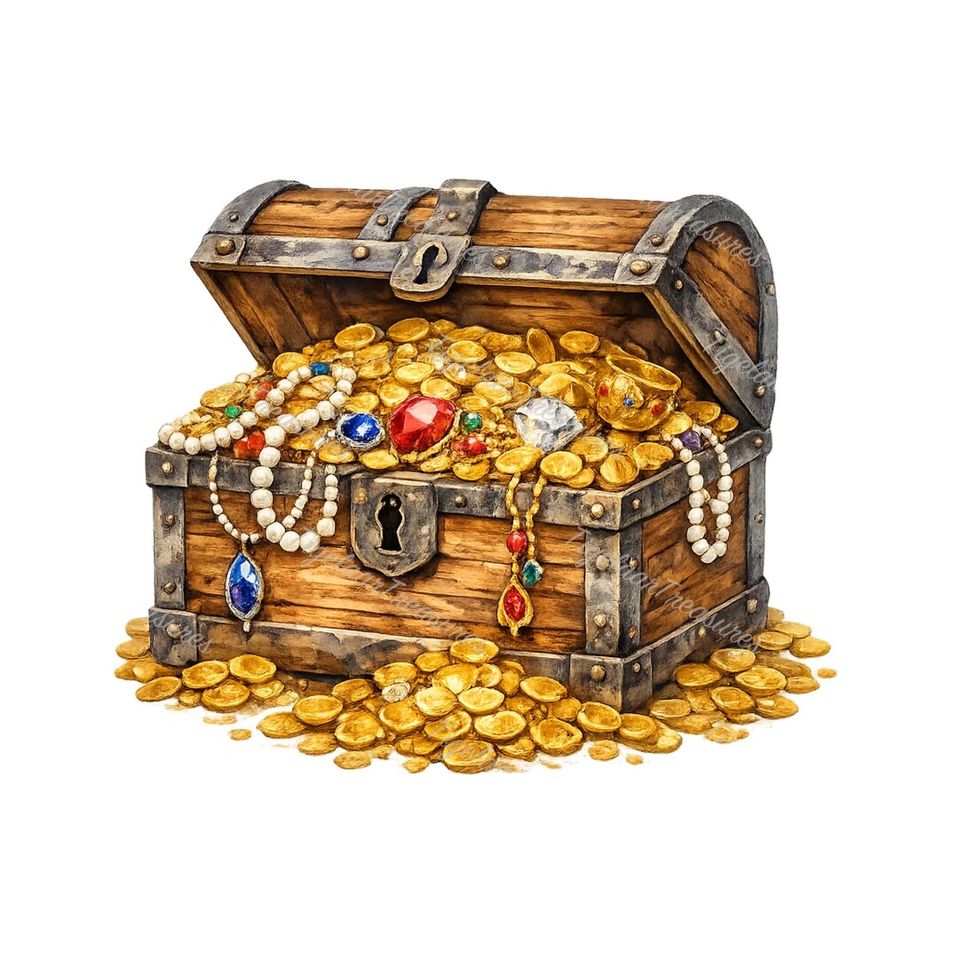20 Pirate Treasure Clipart – Adventurous Watercolor Collection, 20 Png ...