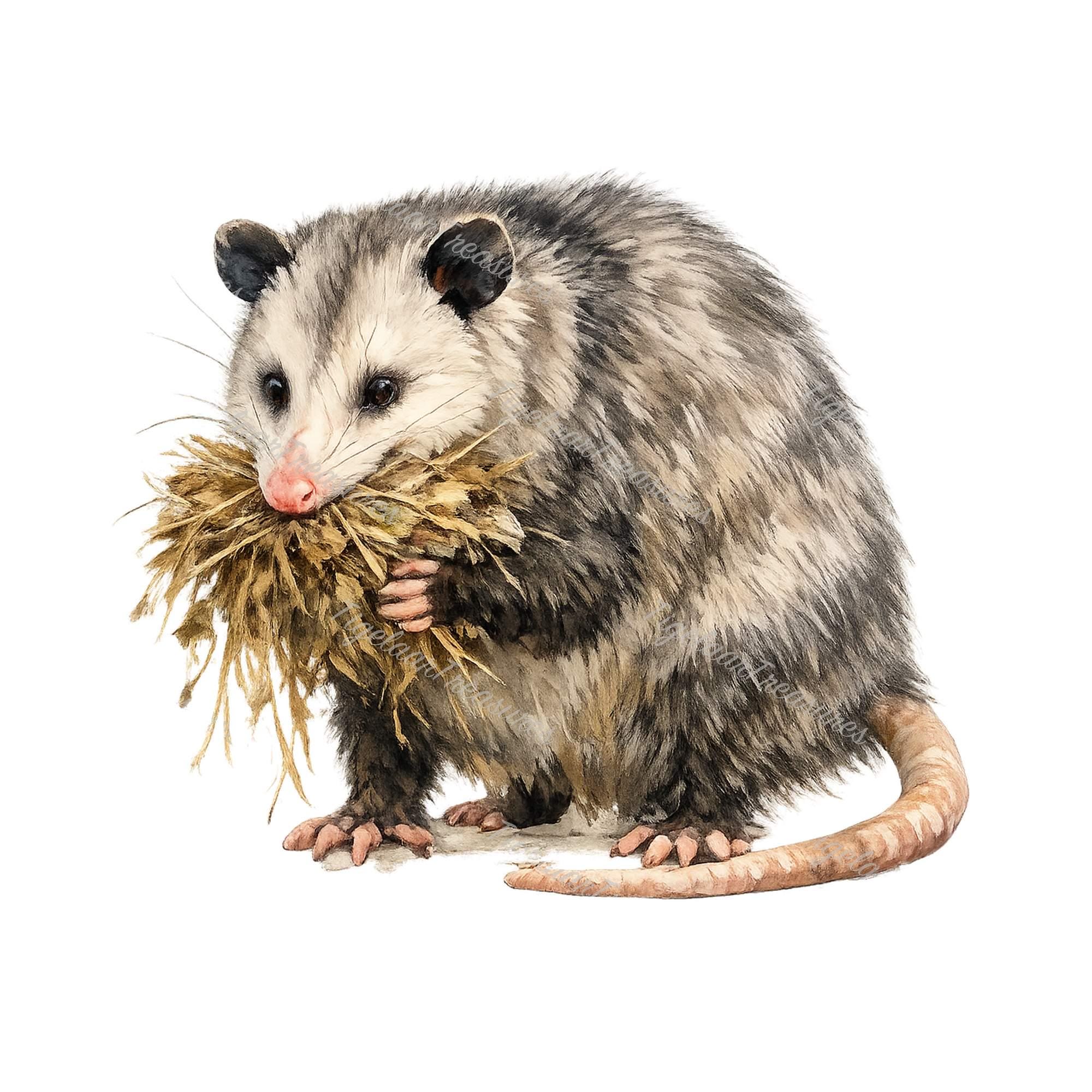 20 Possums Clipart – Adorable Watercolor Creatures, Transparent Pngs ...