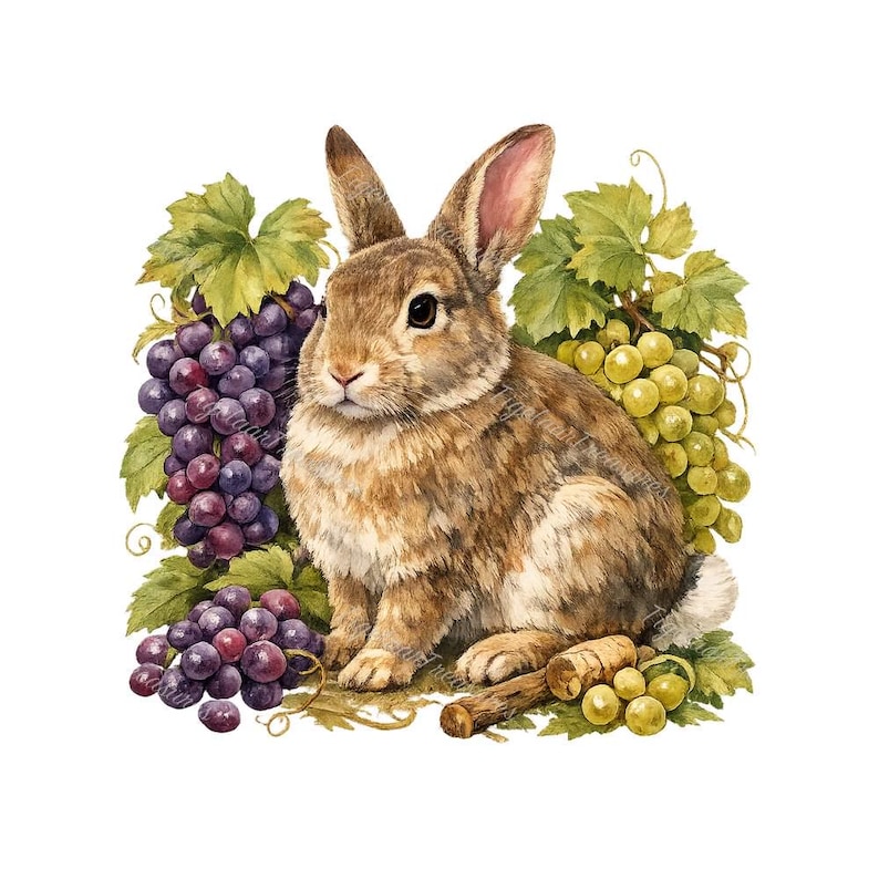 20 Bunny Drawing Clipart – Watercolor PNG Bundle, Digital Download ...